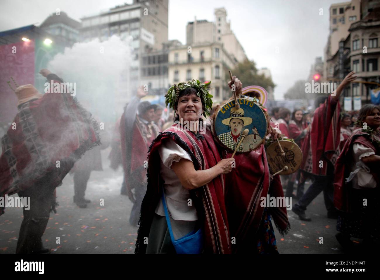 People from La Rioja province perform during a parade of civilians ...