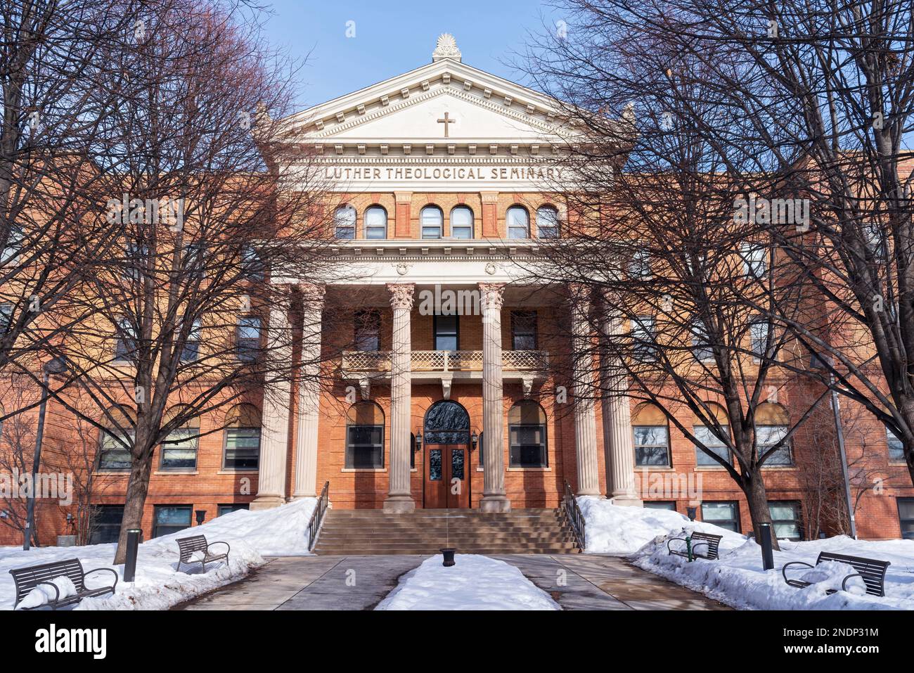 front entrance and facade of landmark seminary building in st anthony ...