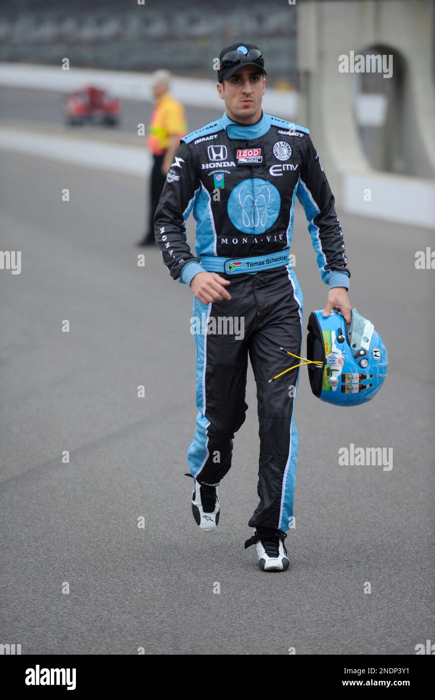 Tomas Scheckter, of South Africa, on the first day of qualifications ...
