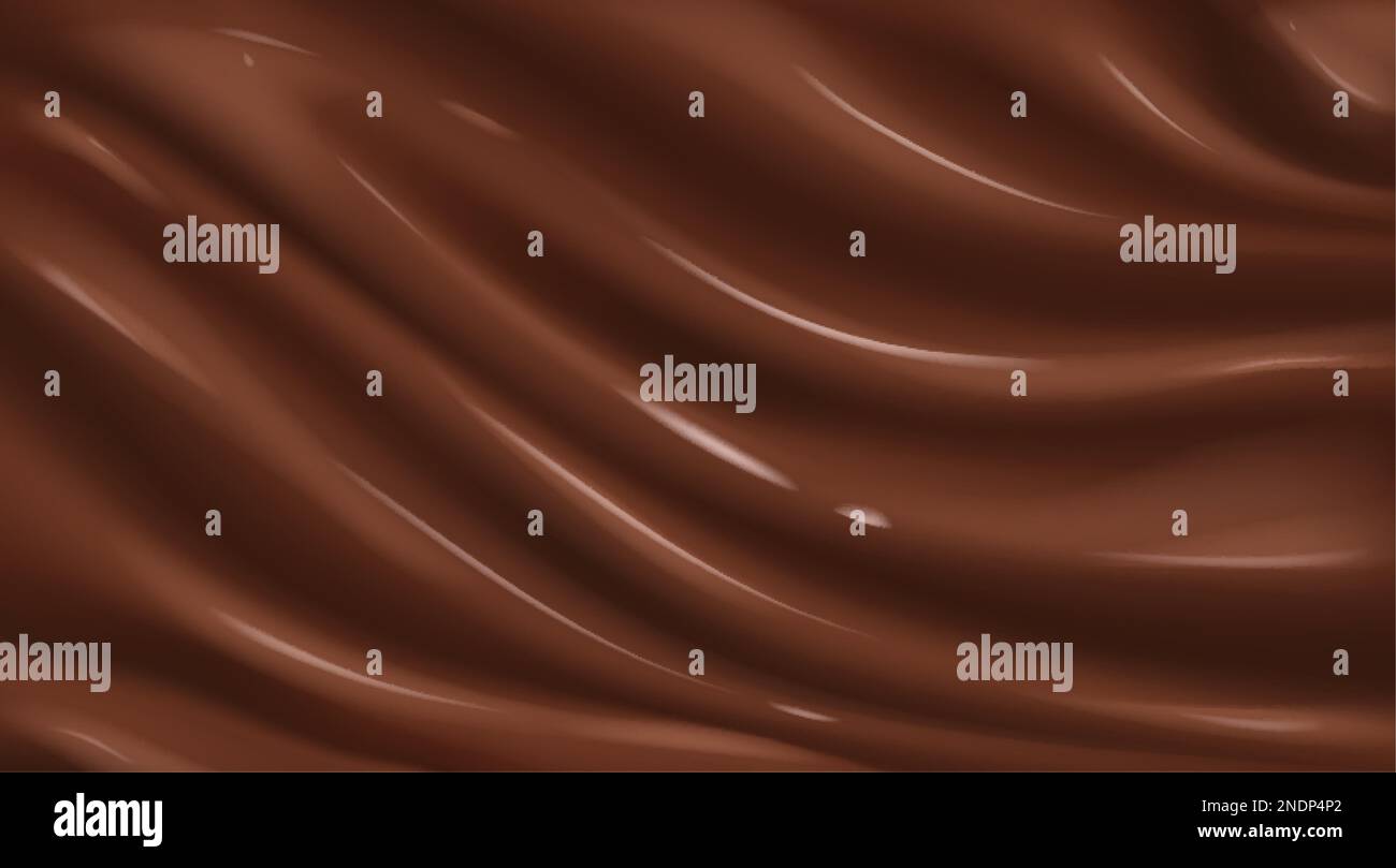 Realistic chocolate background. Glossy ripple surface of brown paint ...