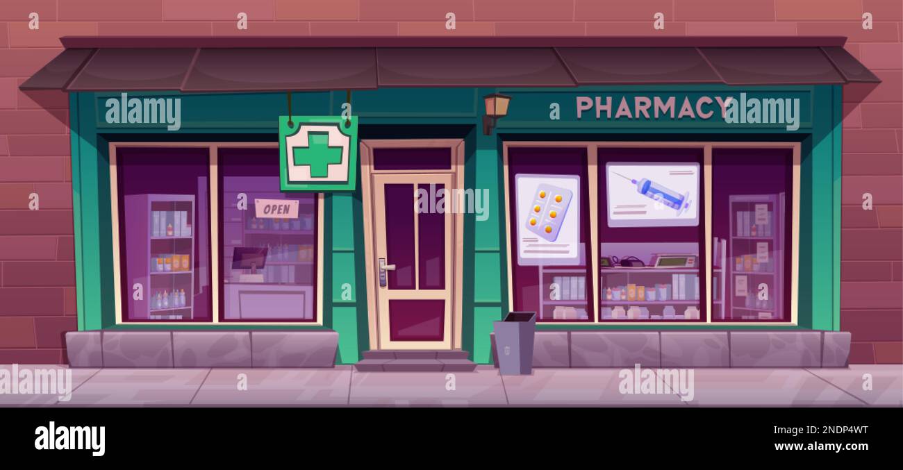 Cartoon Pharmacy Building