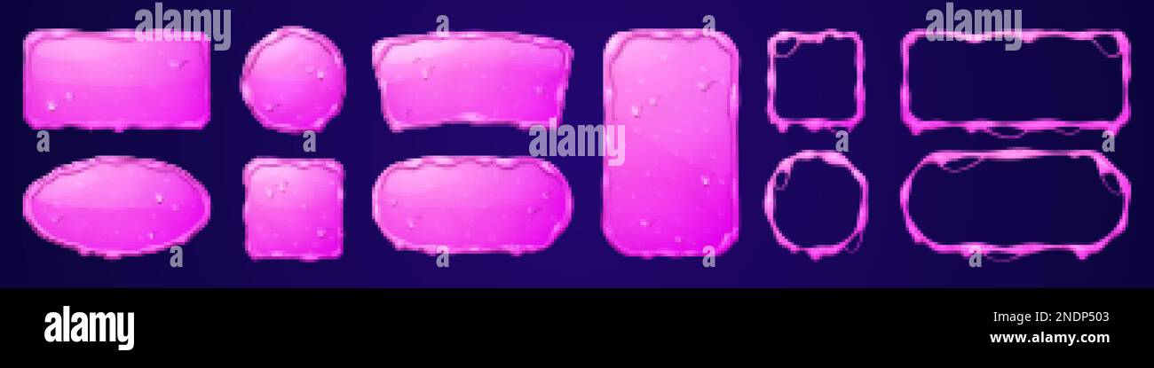 Slime name plate kit for game ui. Pink phlegm texture square and circle ...
