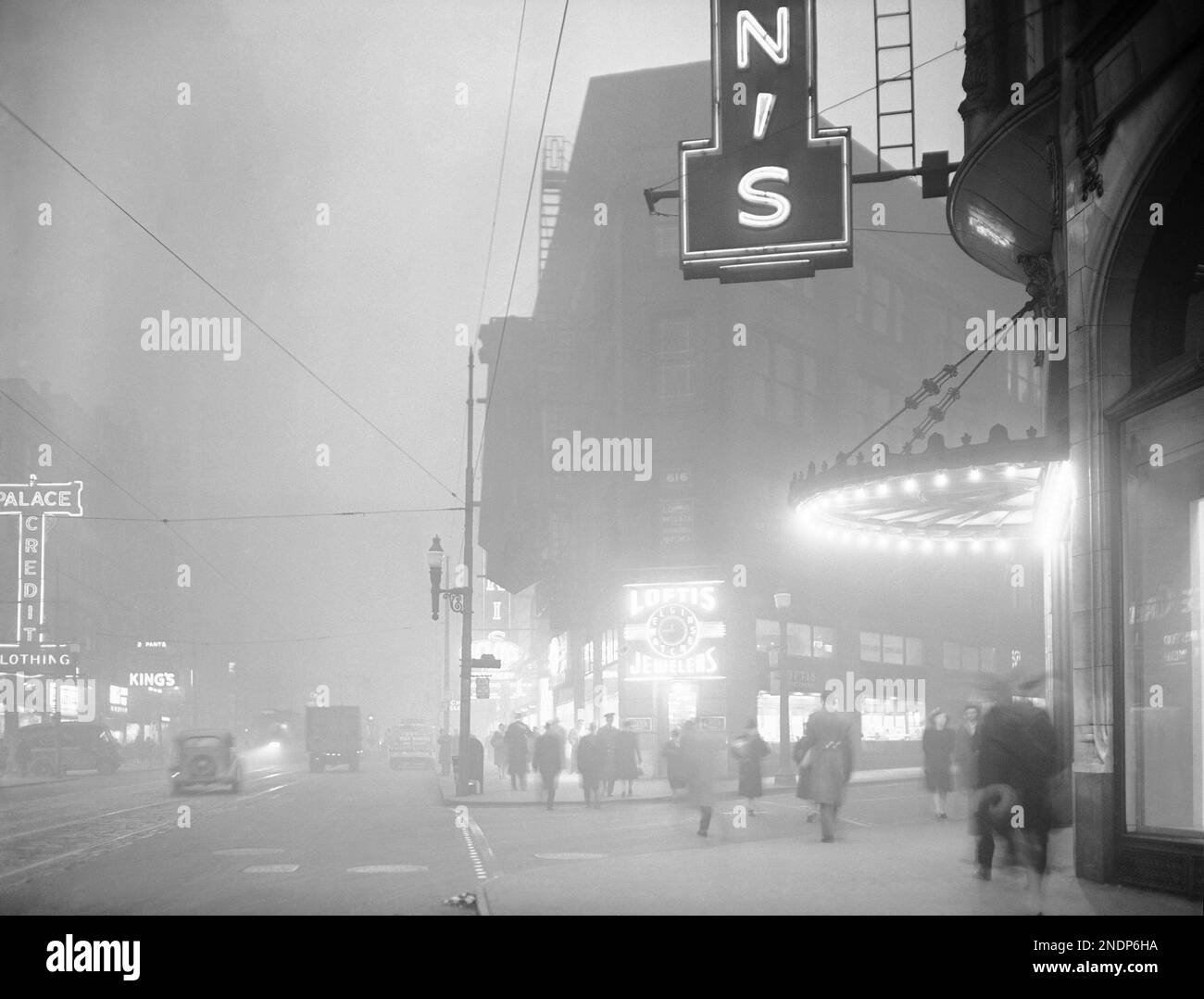 The clock at right center shows a quarter to noon, but in downtown ...