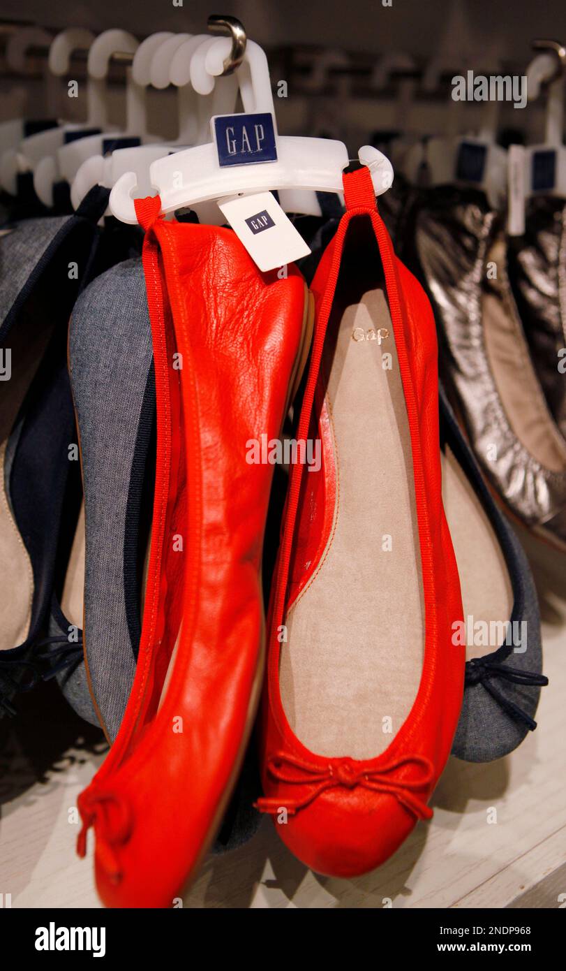 In this Feb. 23, 2010 photo, shoes are on display at a Gap store in ...