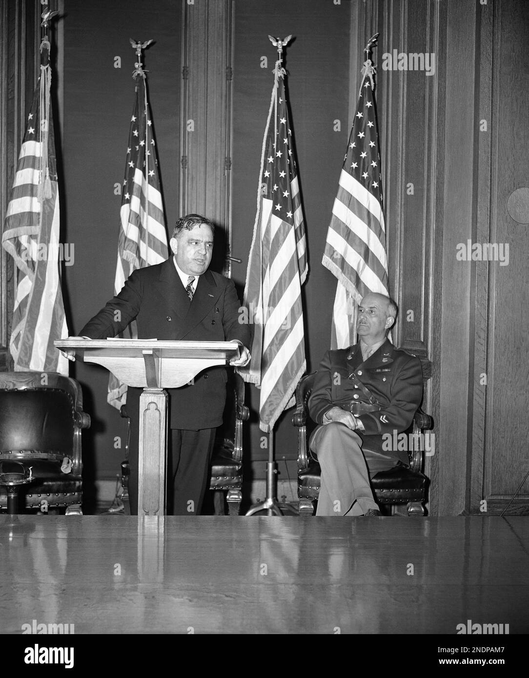 Mayor Fiorello La Guardia, speaking at the reception in the ...
