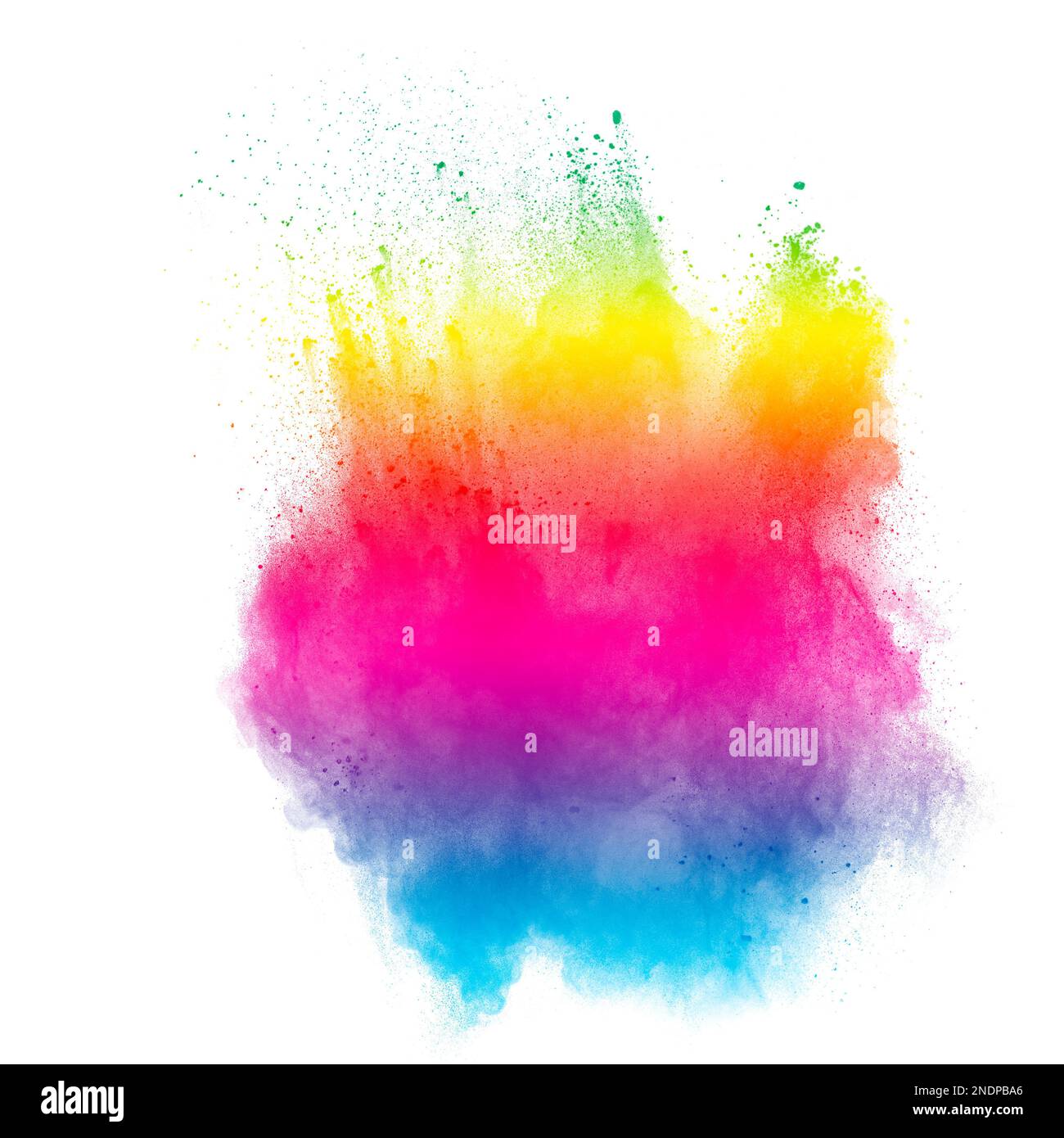 Explosion of colorful pigment powder on white background.Vibrant color ...
