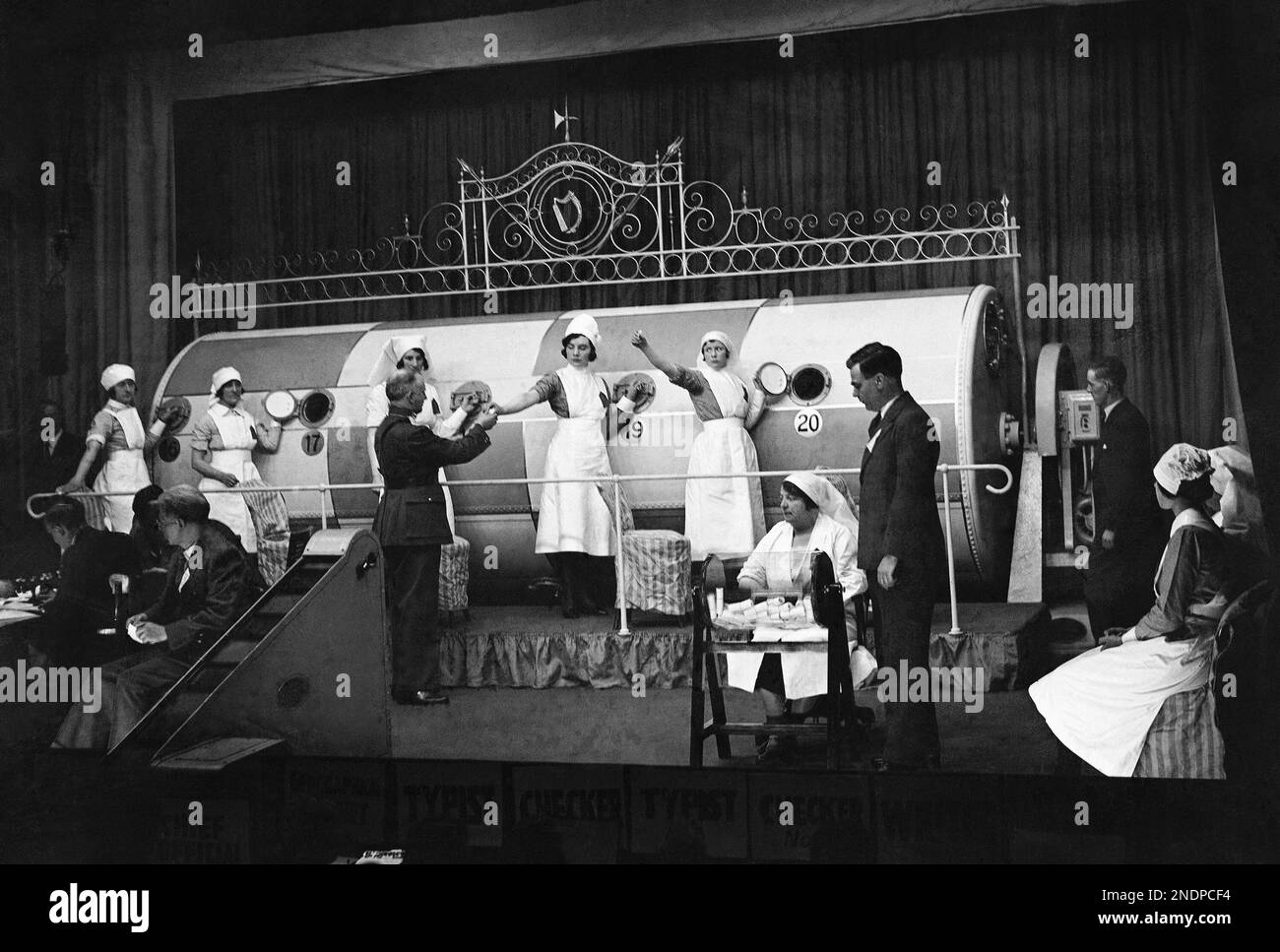 General O’Duffy receiving the first counterfoil from a nurse at the ...
