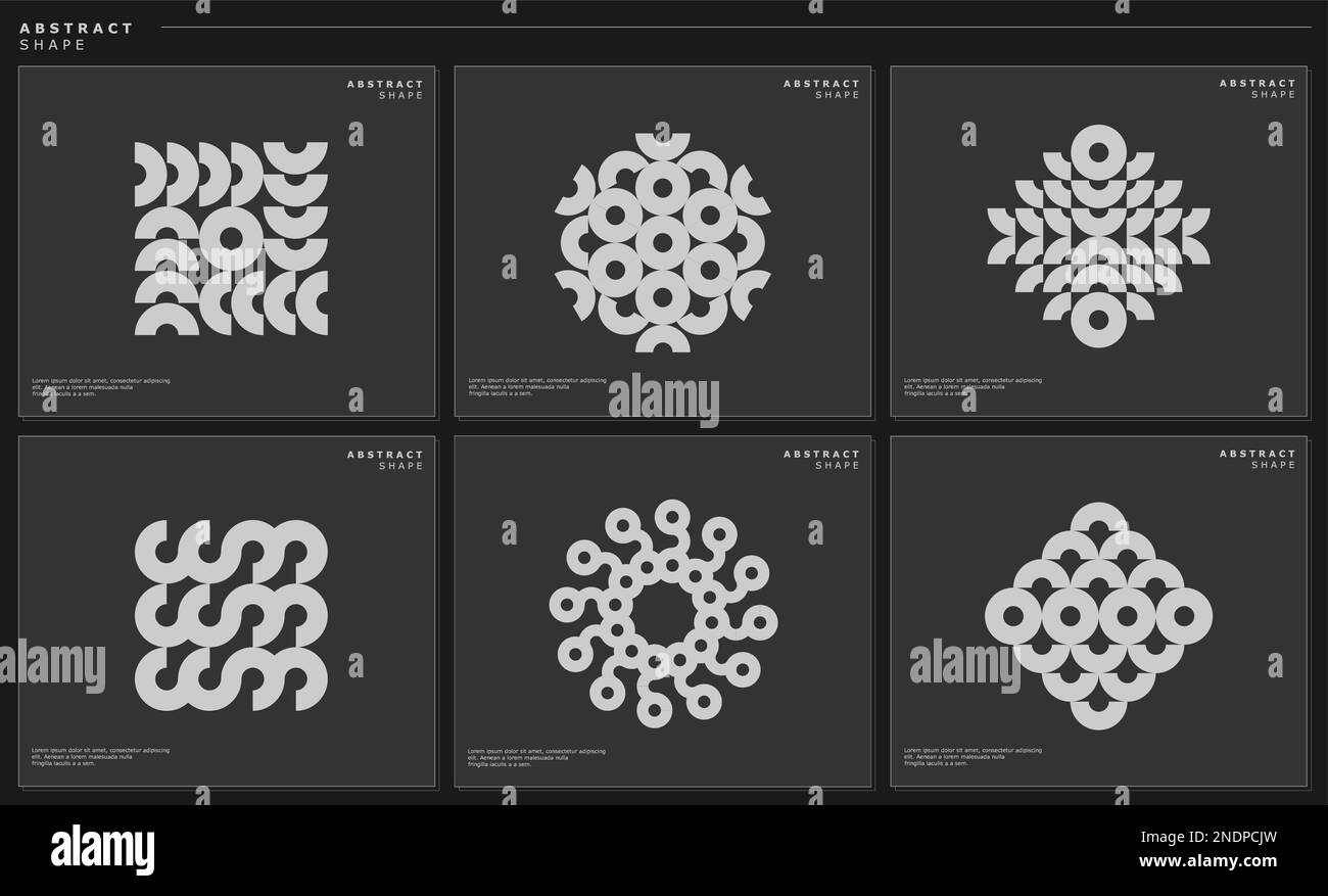 Digital line circle abstract design template. Modern geometric dots ...