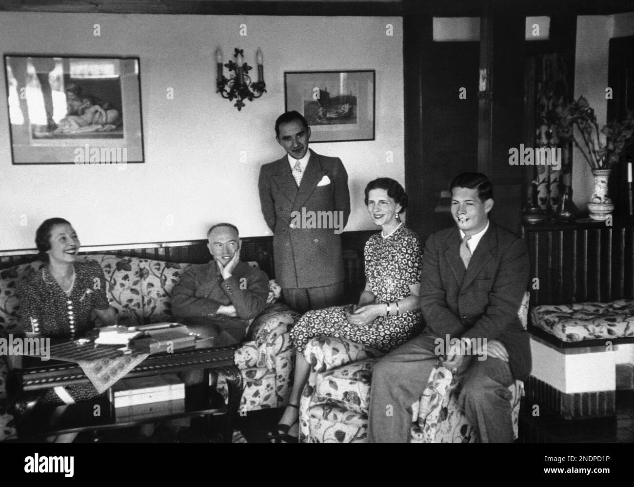 King Michael of Romania on a visit to Marshal Antonescu in the latter ...