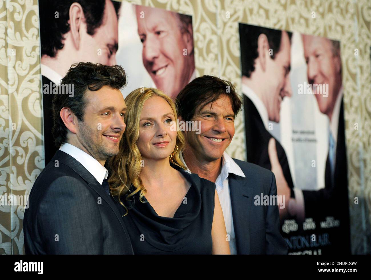 Actors Michael Sheen, left, Hope Davis, center, and Dennis Quaid, cast ...