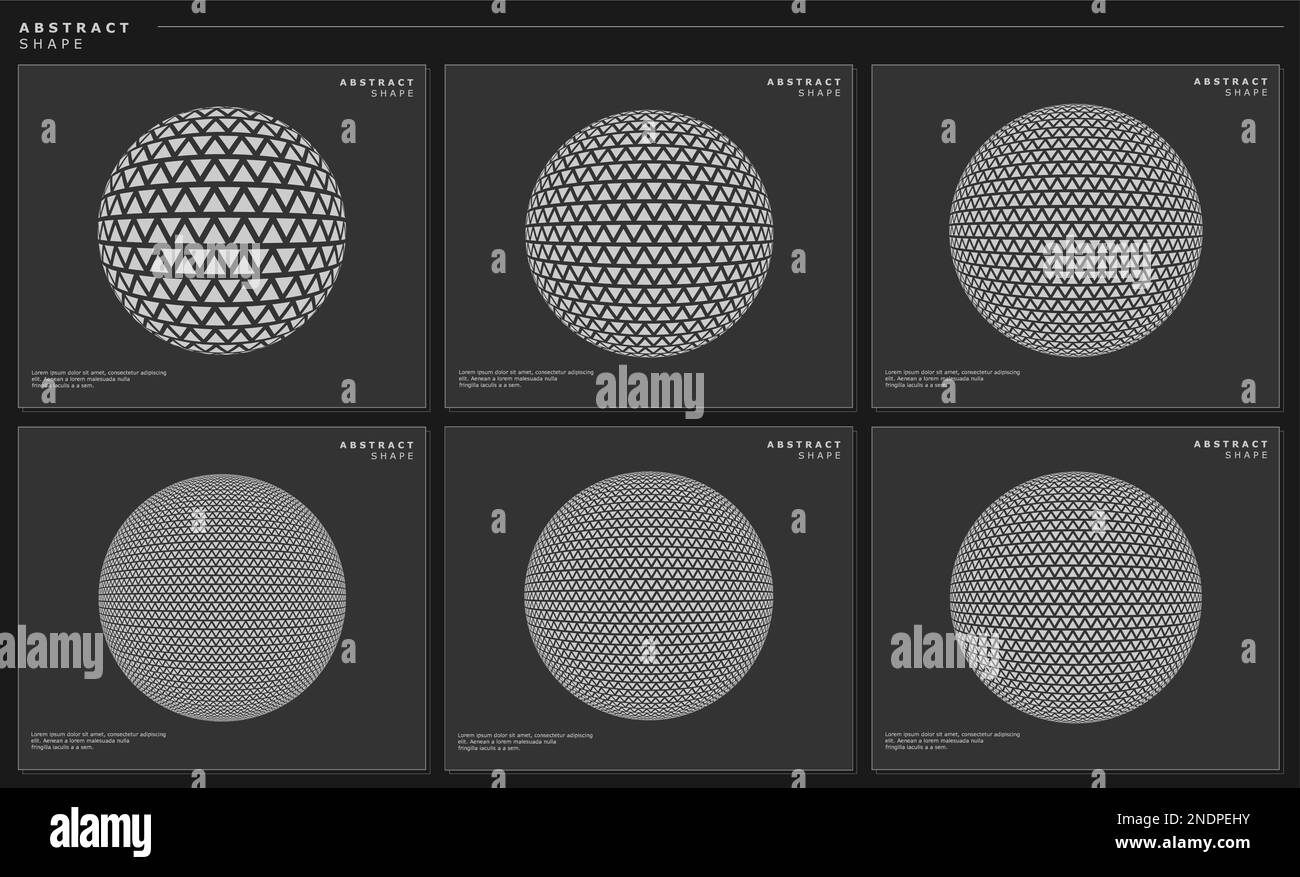 Modern abstract triangle globe design template set. Digital pixel ...