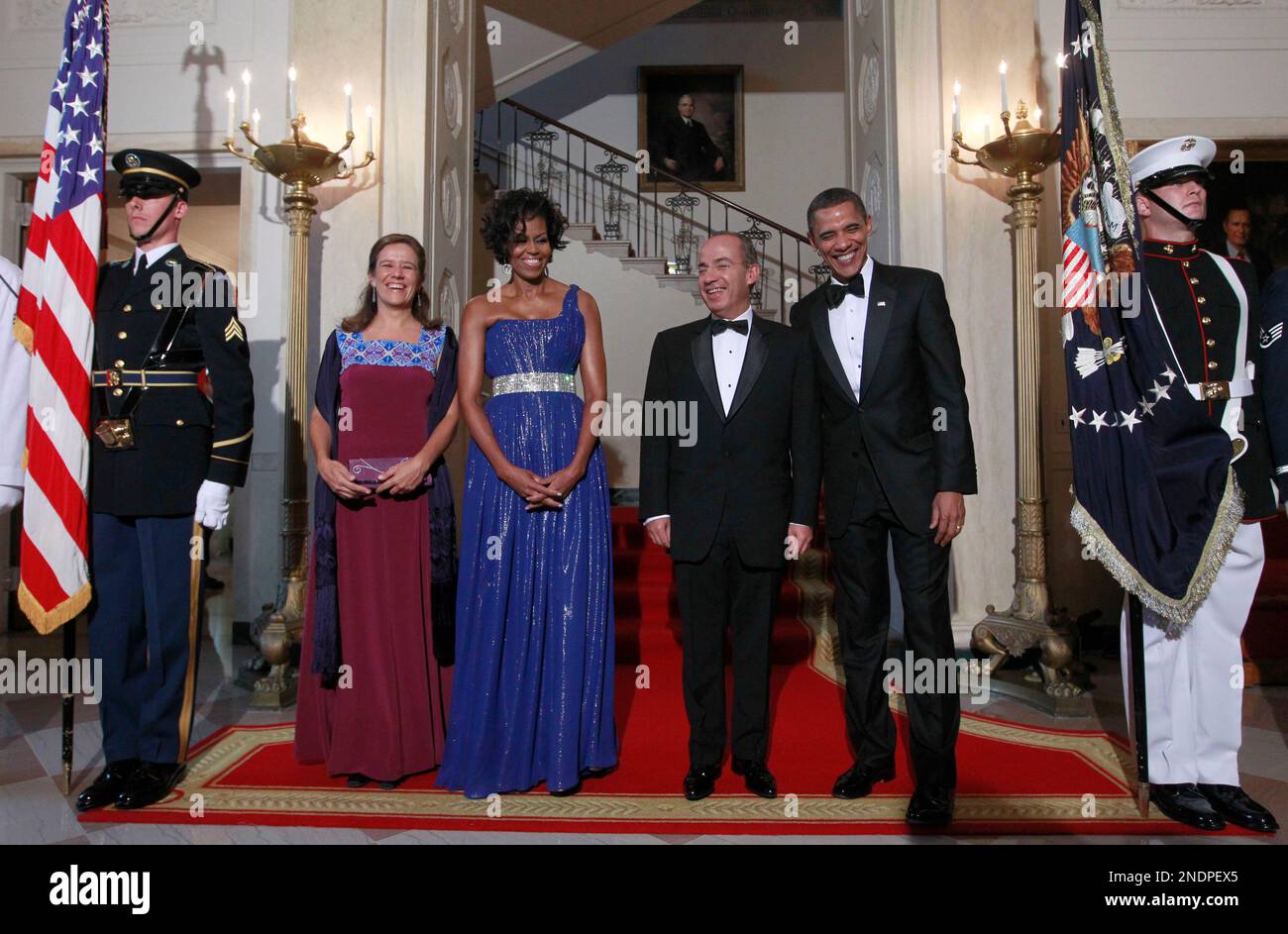 President Barack Obama and first lady Michelle Obama, with Mexican ...