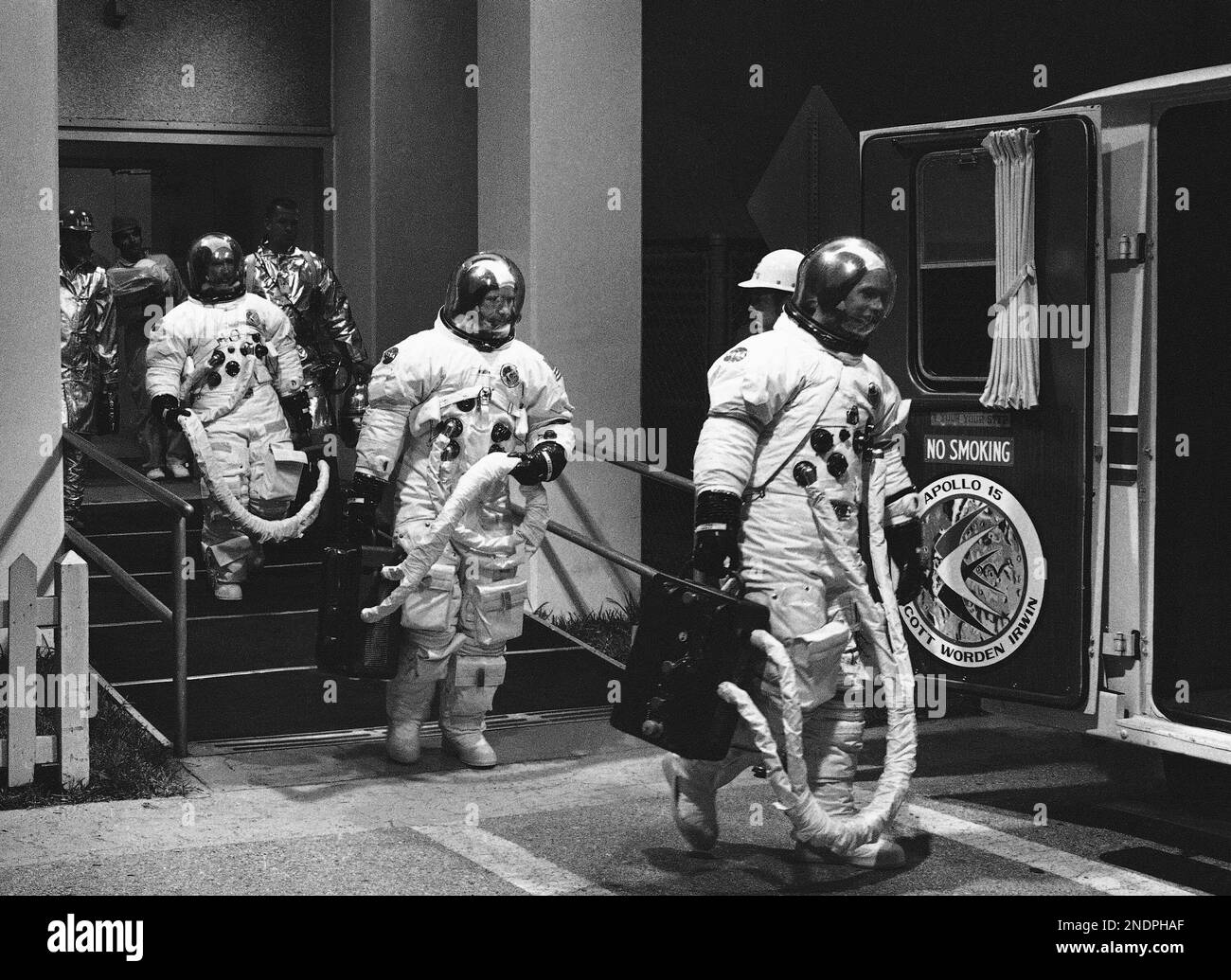 Led by Commander David R. Scott, Command Module pilot Alfred M. Worden ...
