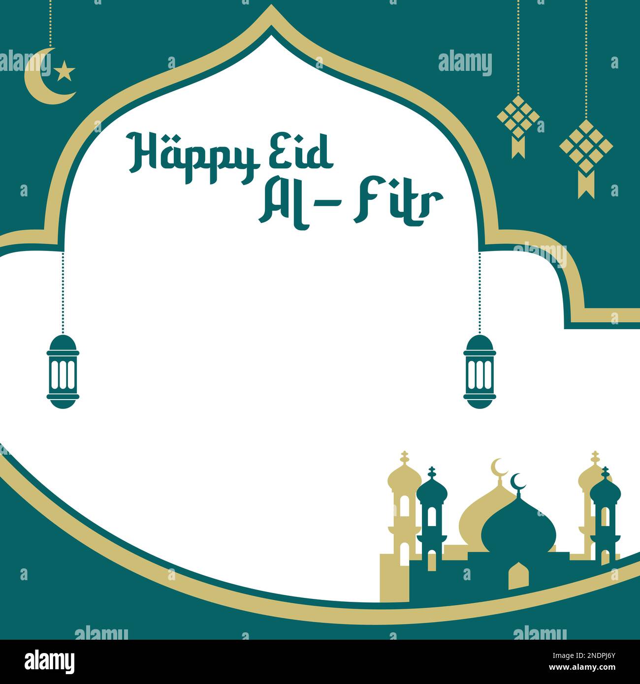 Twibbon Happy Eid Al-Fitr Template Frame Background Design Vector ...