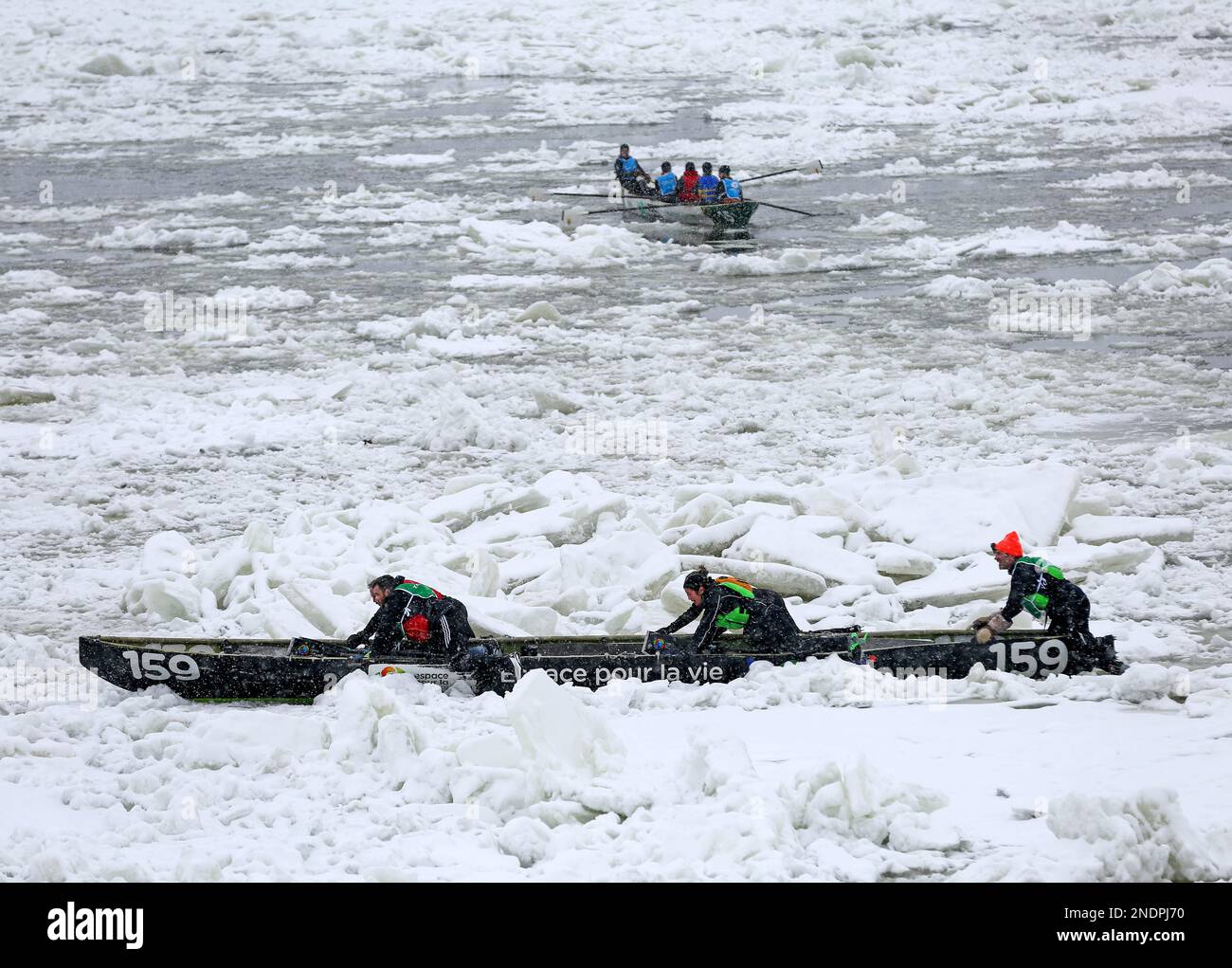 Quebec winter carnival canoe hi-res stock photography and images - Alamy