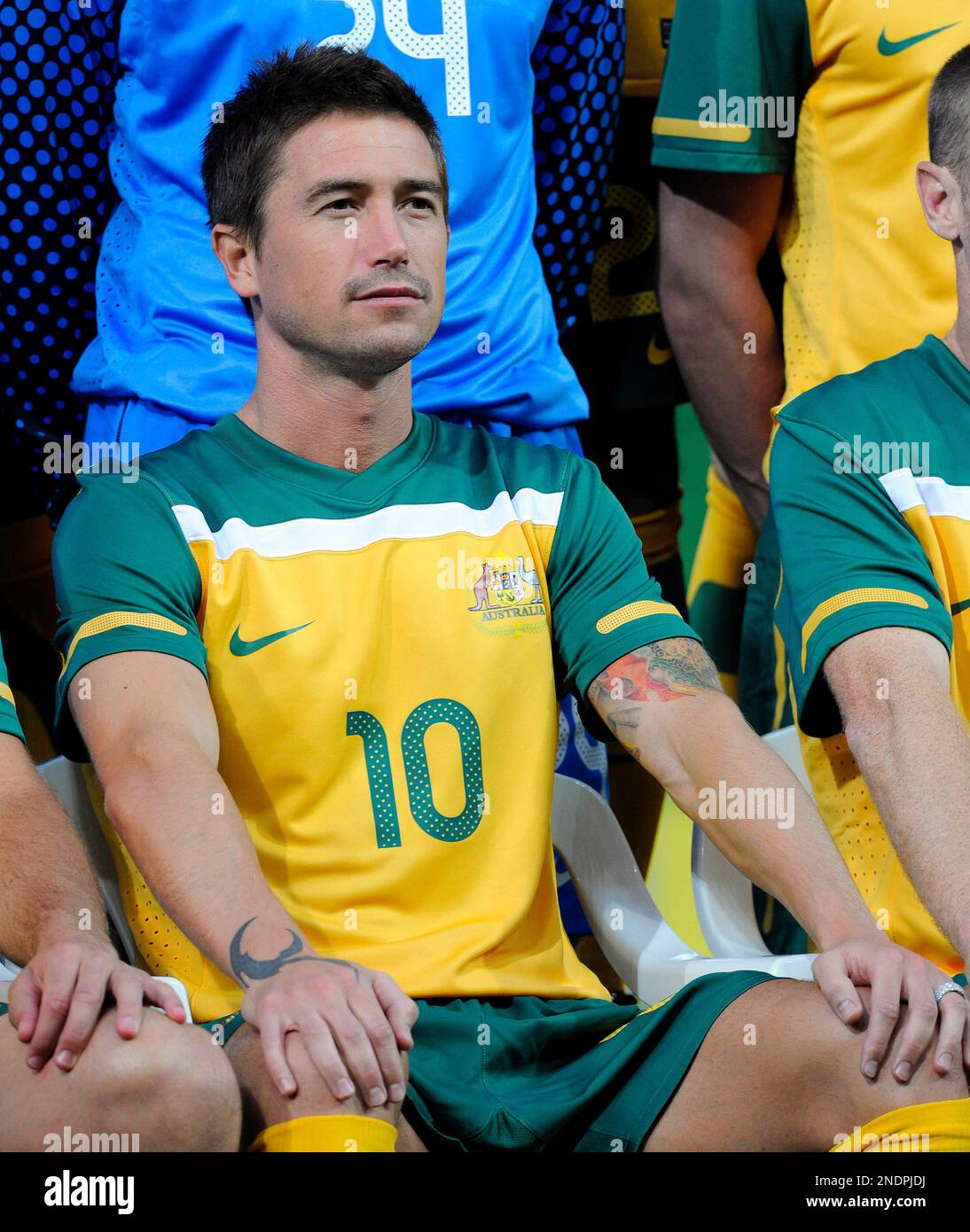 Harry Kewell from the Australian Socceroos World Cup soccer team poses ...