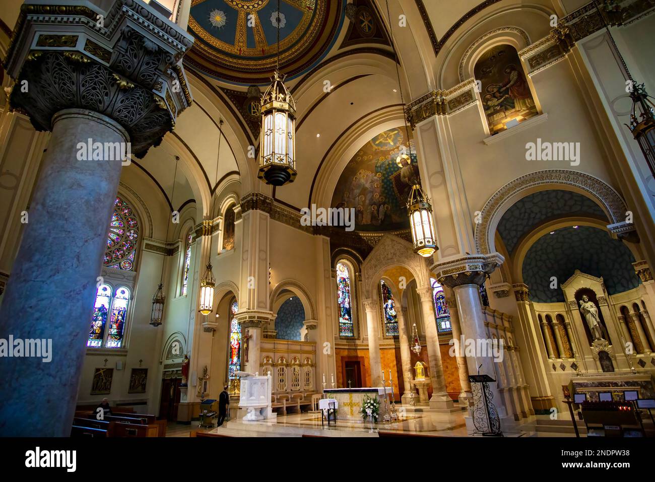 Bronx, NY - USA - Feb 11, 2023 Interior of the Byzantine Revival-style ...