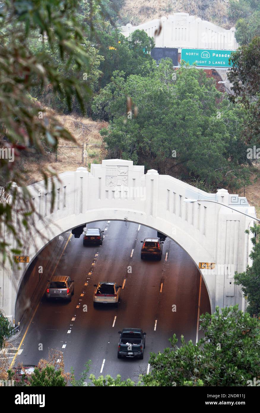 Traffic flows along the Pasadena (110) Freeway Sunday, May 16, 2010, in ...
