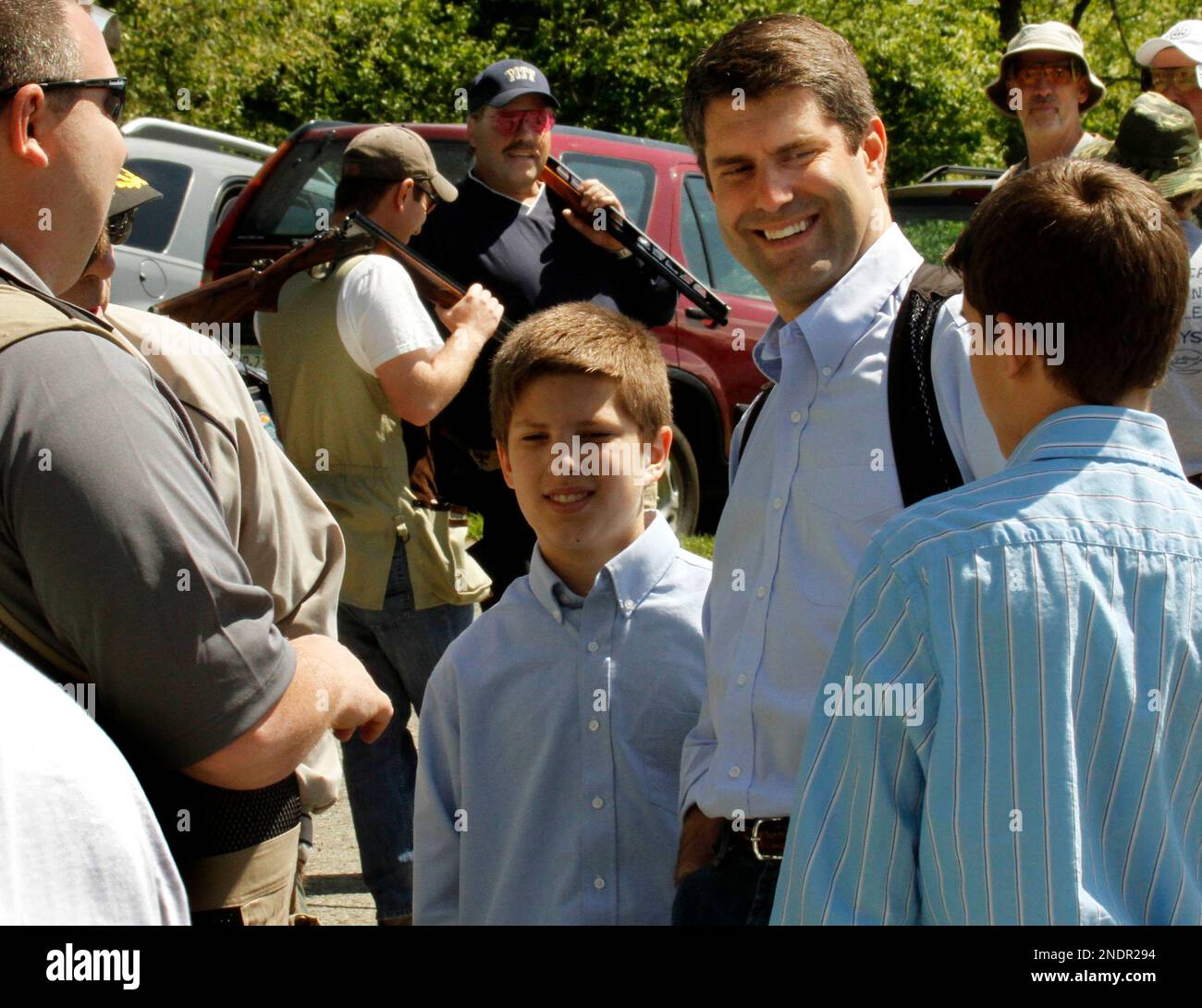 Tim Burns, second from right, a Republican candidate for the ...