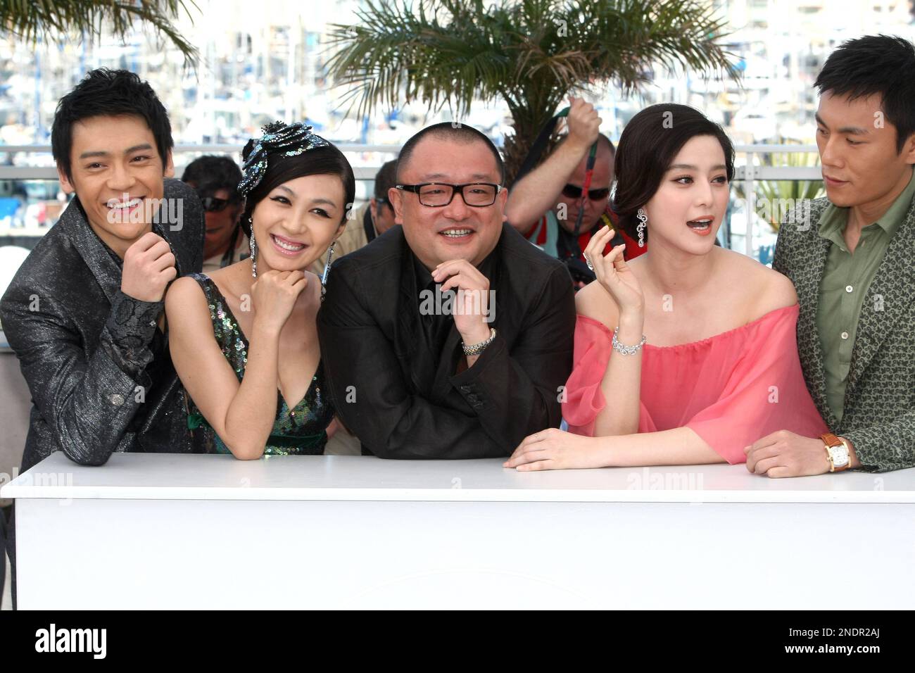 From left, actor Zi Yi, actress Li Feier, director Wang Ziaoshuai ...