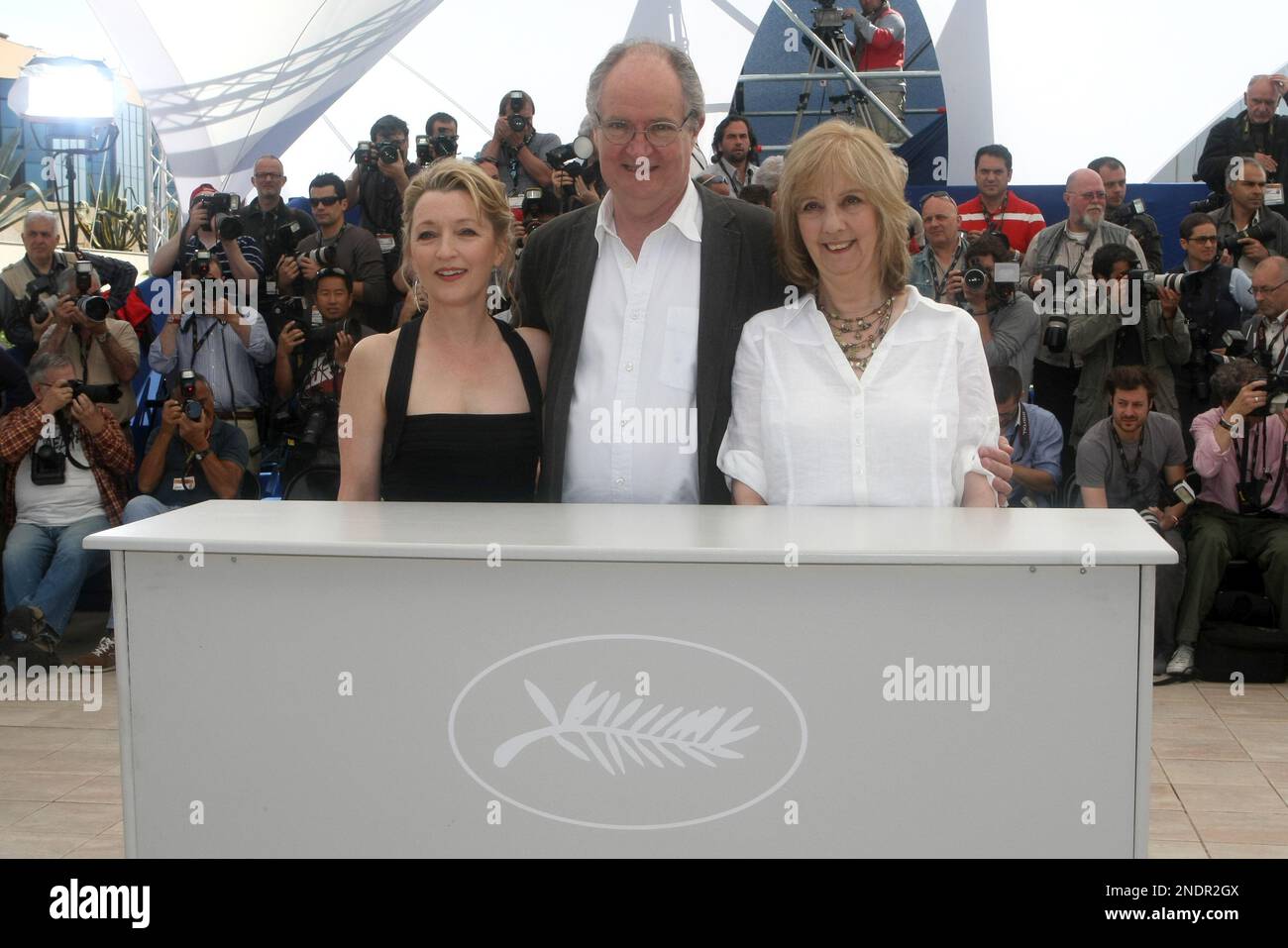 From left, actress Lesley Manville, actor Jim Broadbent and actress ...