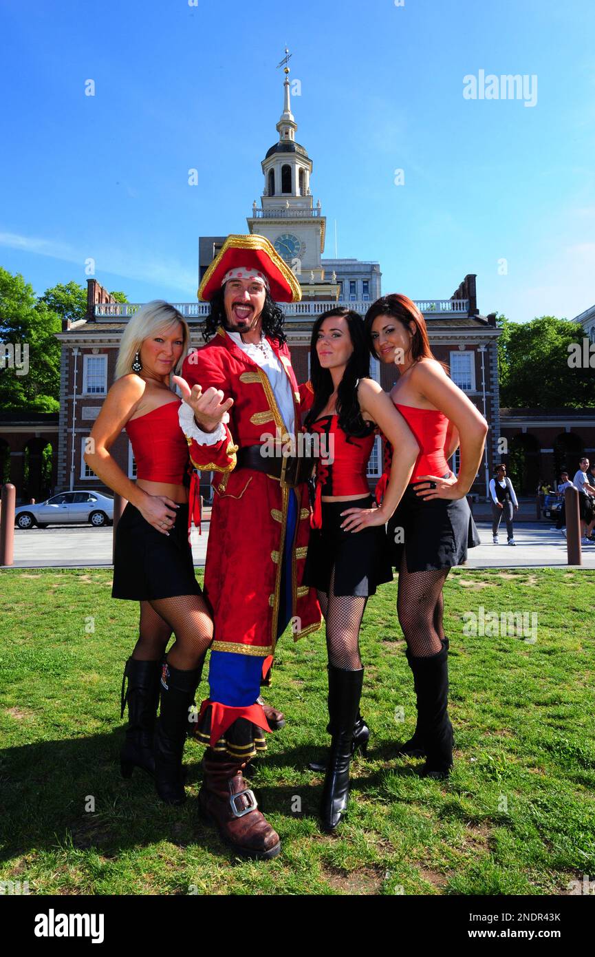 Captain Morgan and the Morganettes pose in front of the Independence ...