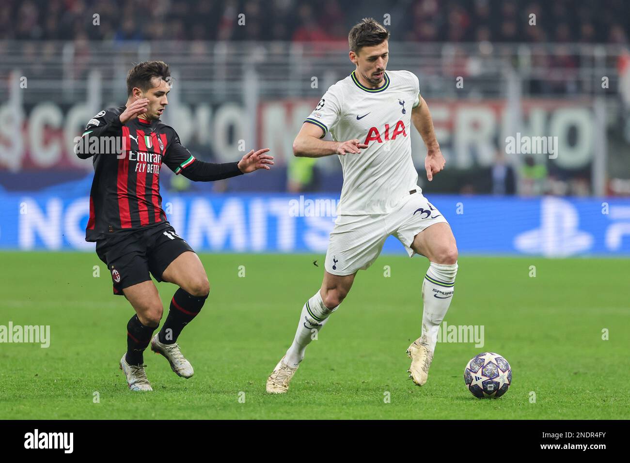 Clement Lenglet of Tottenham Hotspur FC competes for the ball with ...