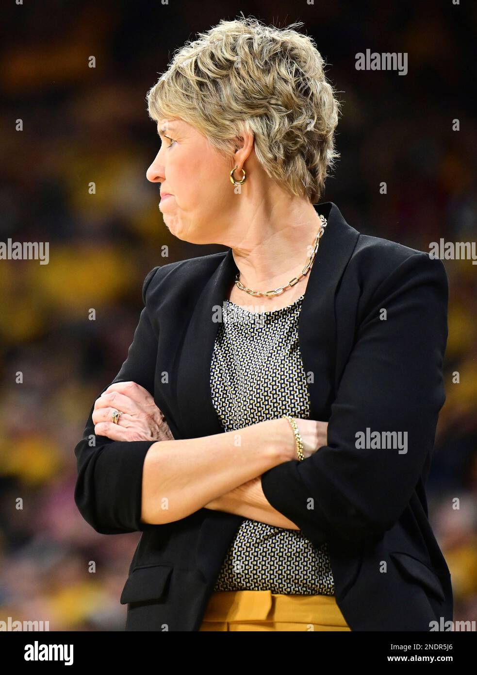 IOWA CITY, IA - FEBRUARY 15: Iowa coach Lisa Bluder as seen during a ...