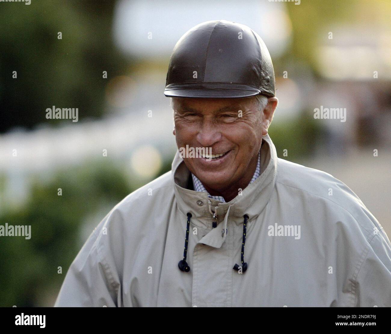Hall of Fame trainer D. Wayne Lukas stands outside the stakes barn at ...