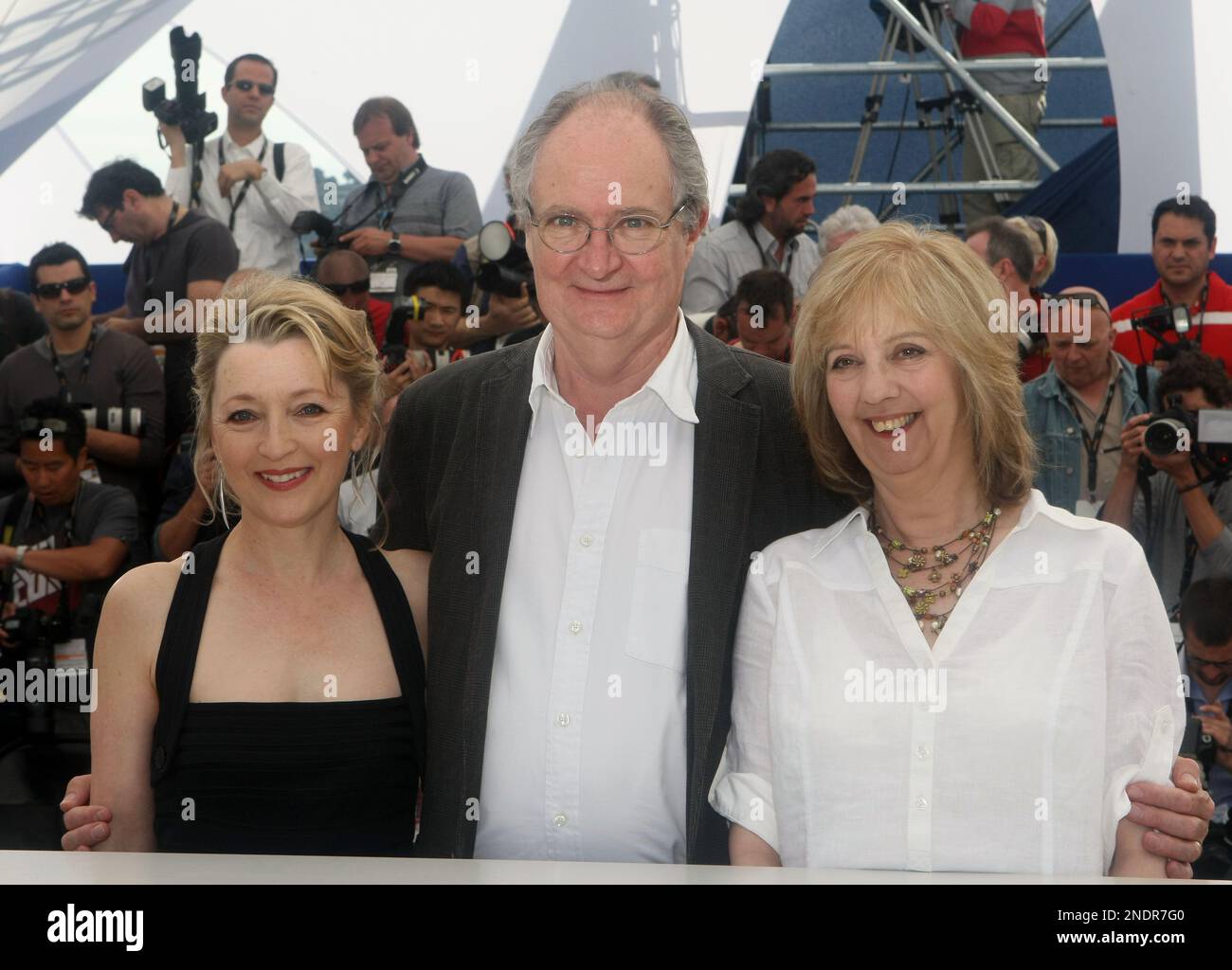 From left, actress Lesley Manville, actor Jim Broadbent and actress ...