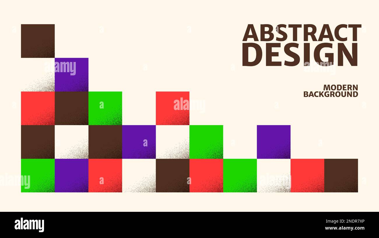 Abstract square shapes design. Modern brutalist poster in bold colors ...