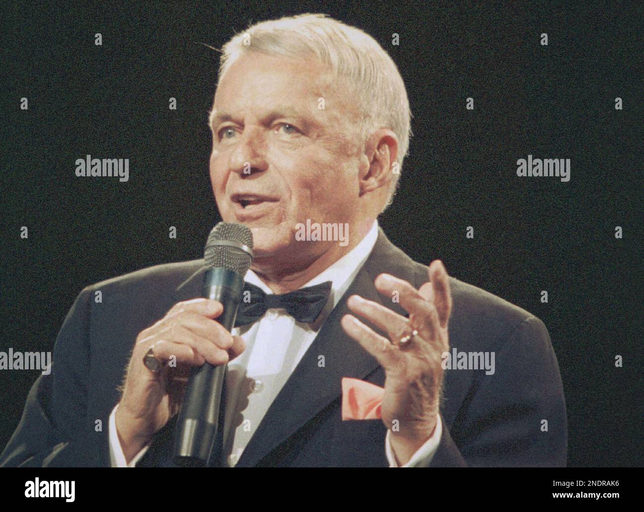 Frank Sinatra performs at Radio City Music Hall in New York City, May ...