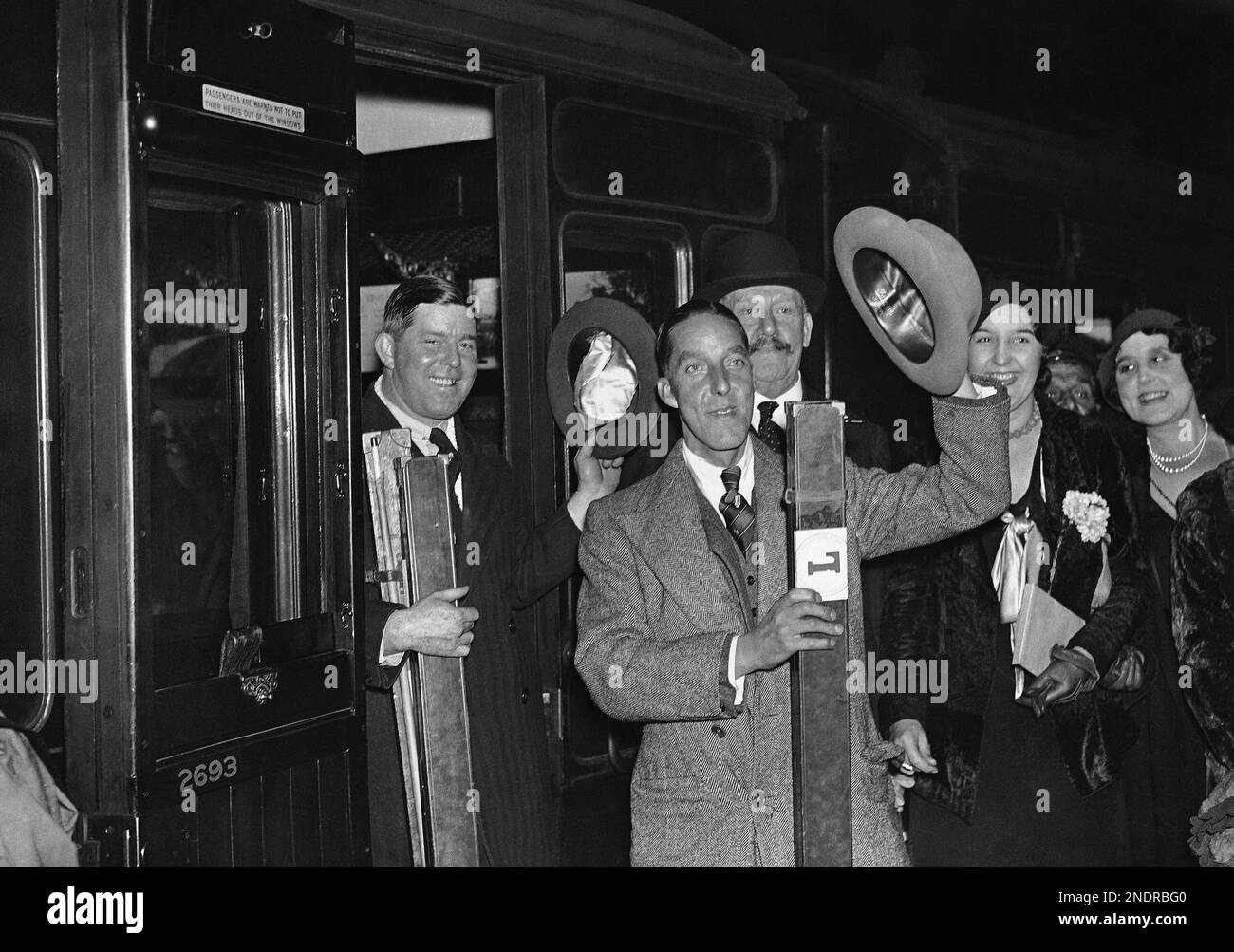 Australian billiards player Walter Lindrum, in carriage, and Tom Newman ...