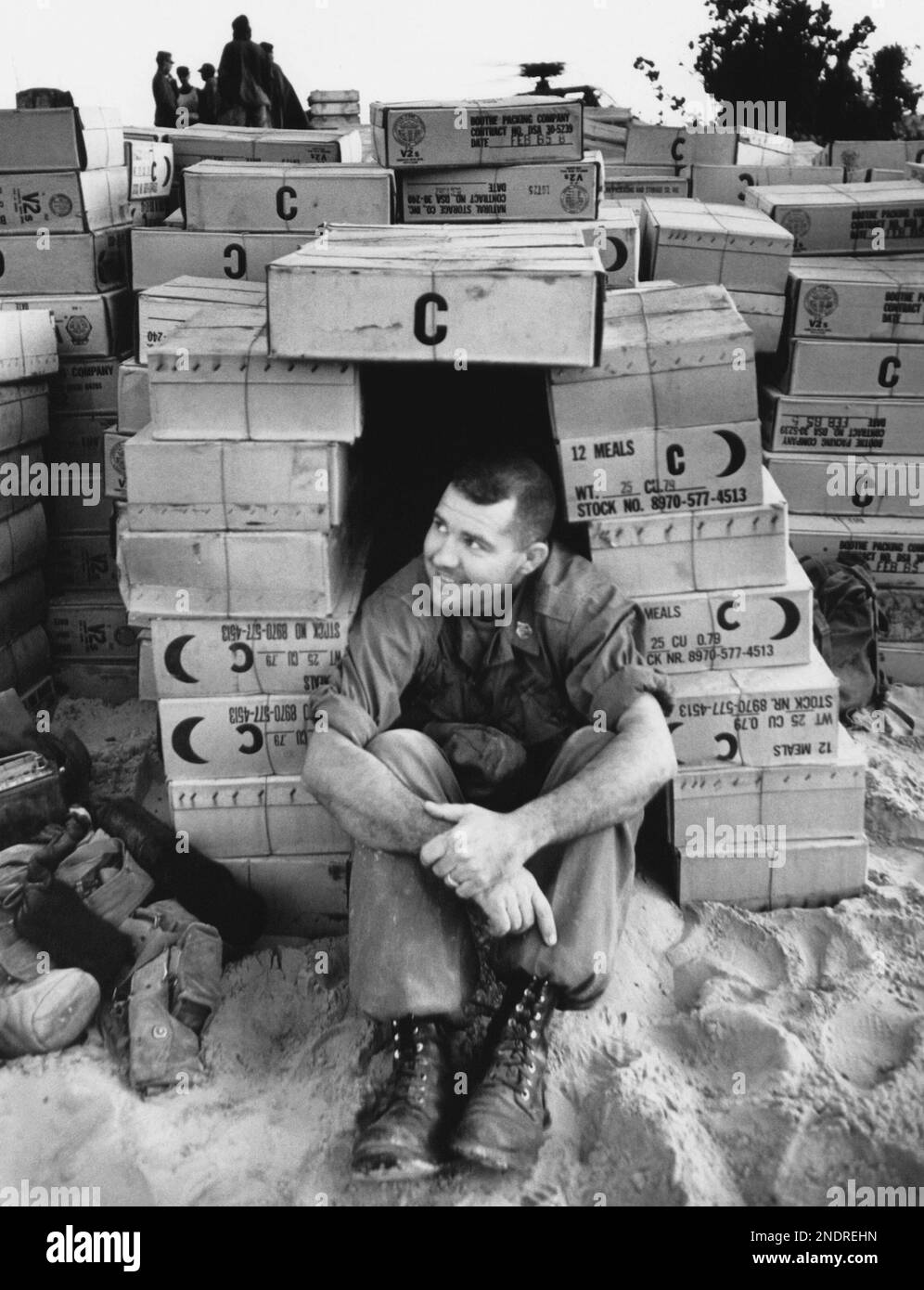 Food for shelter in Vietnam a U.S. marine has built his private bunker ...