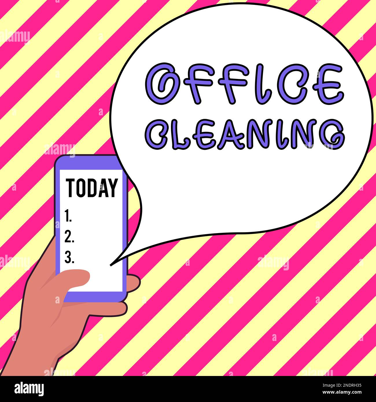 Text caption presenting Office Cleaning. Business overview the action ...