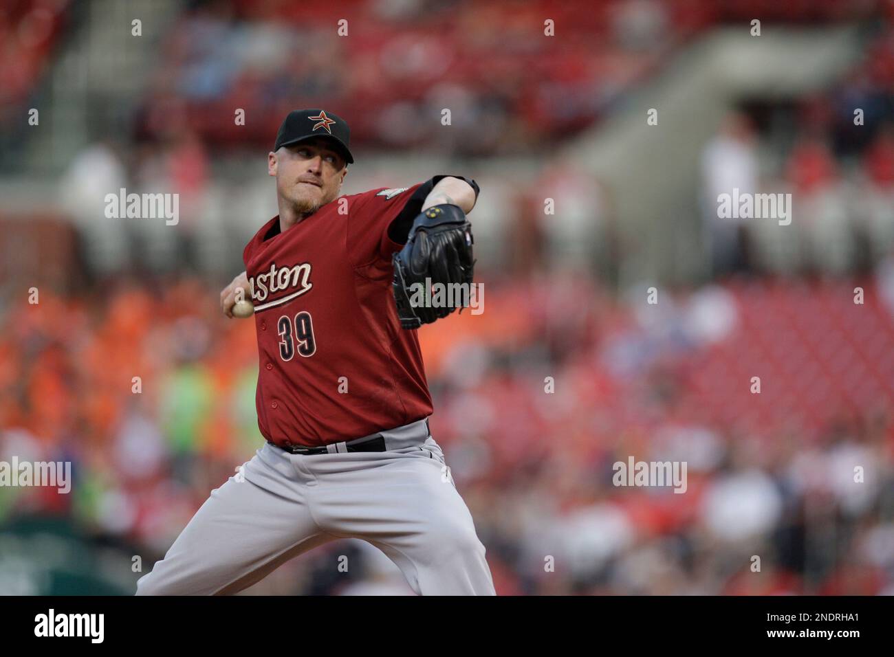 Houston Astros starting pitcher Brett Myers throws during a baseball ...
