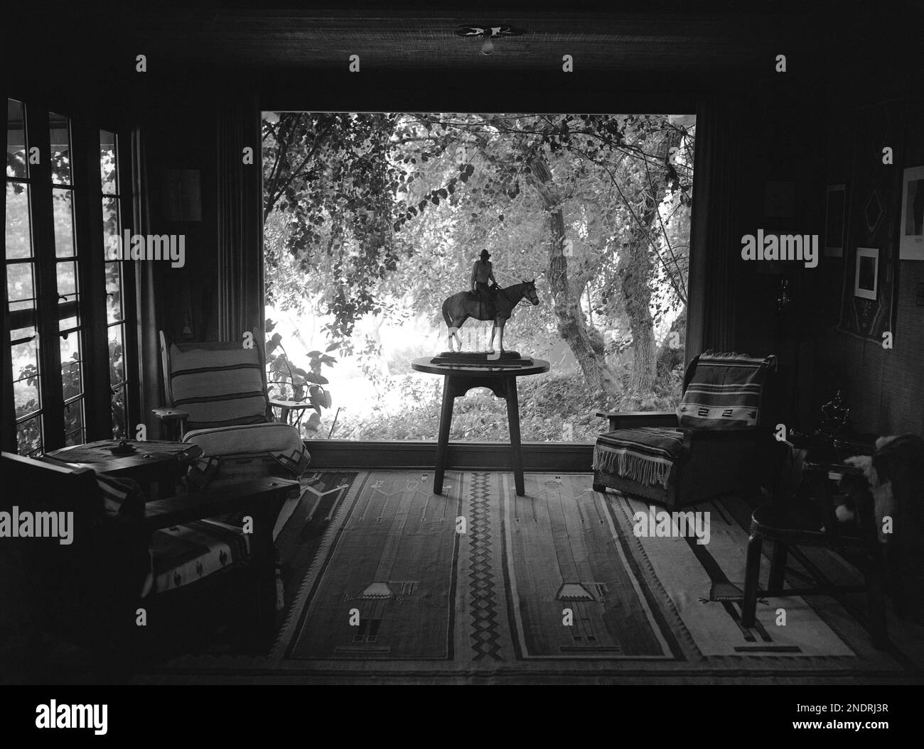 In this room of the Will Rogers ranch house stands a lifelike statuette ...