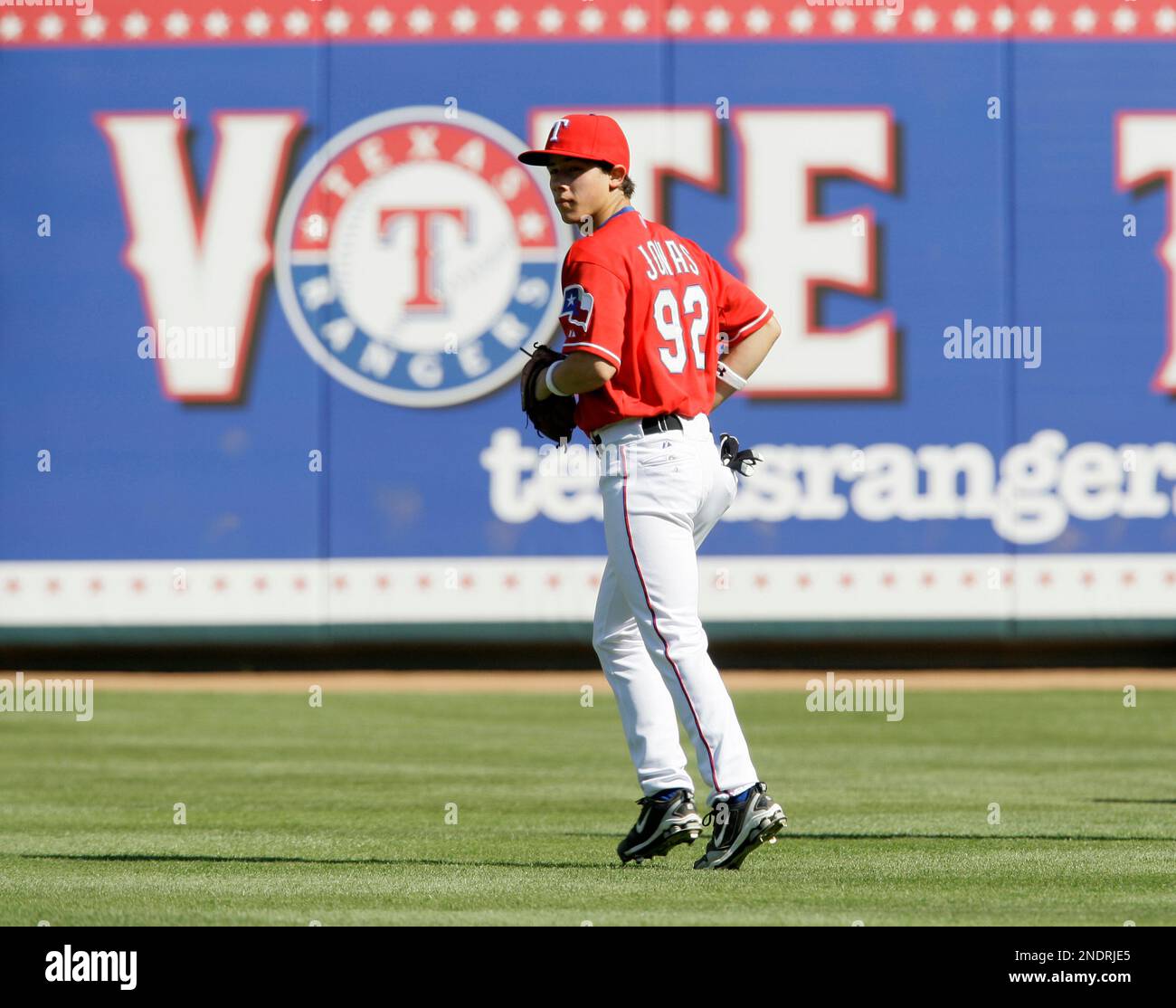 Nick Jonas of The Jonas Brothers musical group during batting practice ...