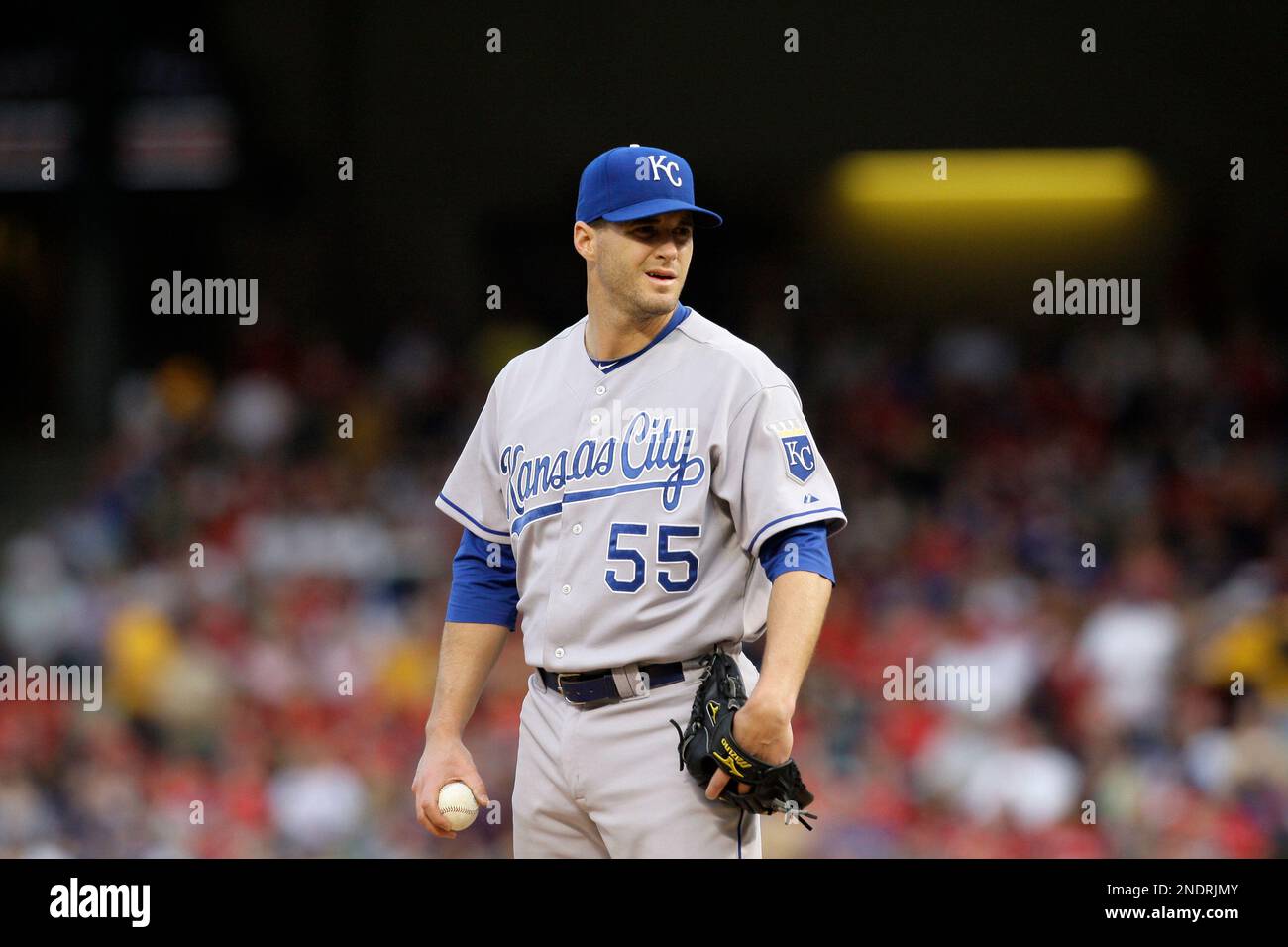 Kansas City Royals starting pitcher Gil Meche (55) during a baseball ...