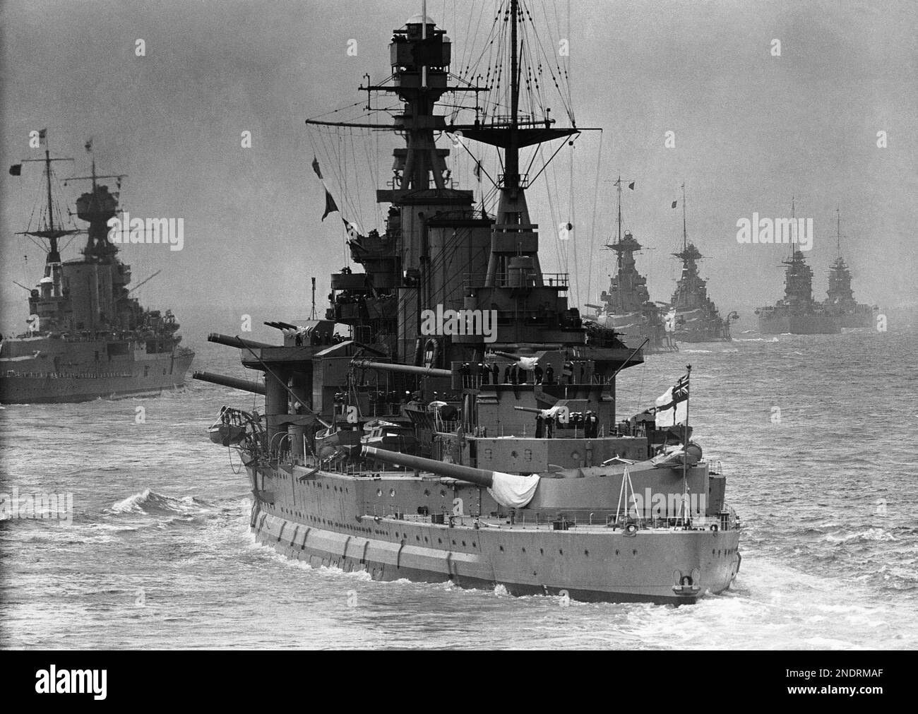 HMS Renown, foreground, sails with the HMS Hood and HMS Iron Duke near ...