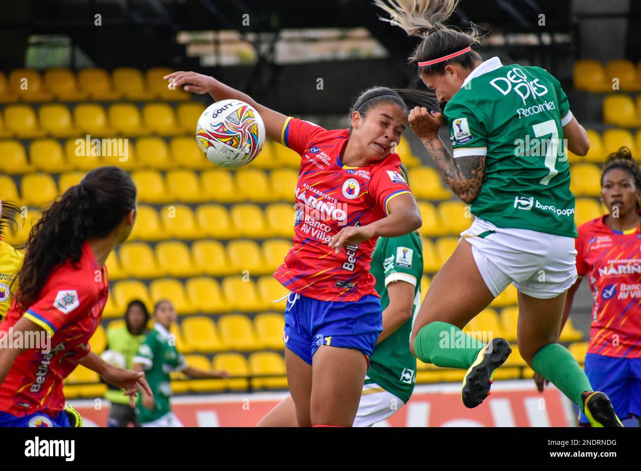 Club Deportivo Pasto plays against Deportivo Cali at the Libertad ...