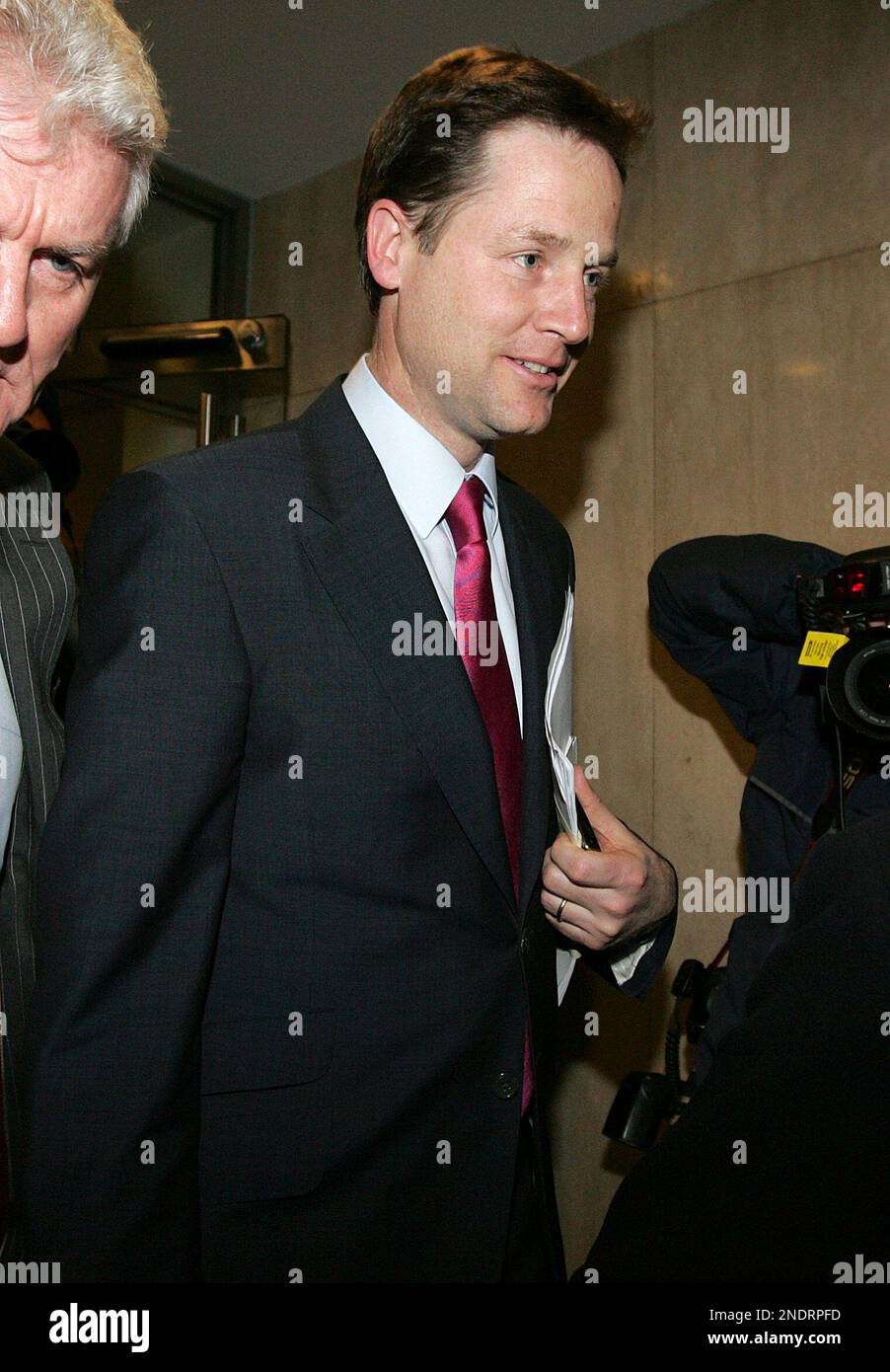 Liberal Democrat party leader Nick Clegg leaves Local Government House ...