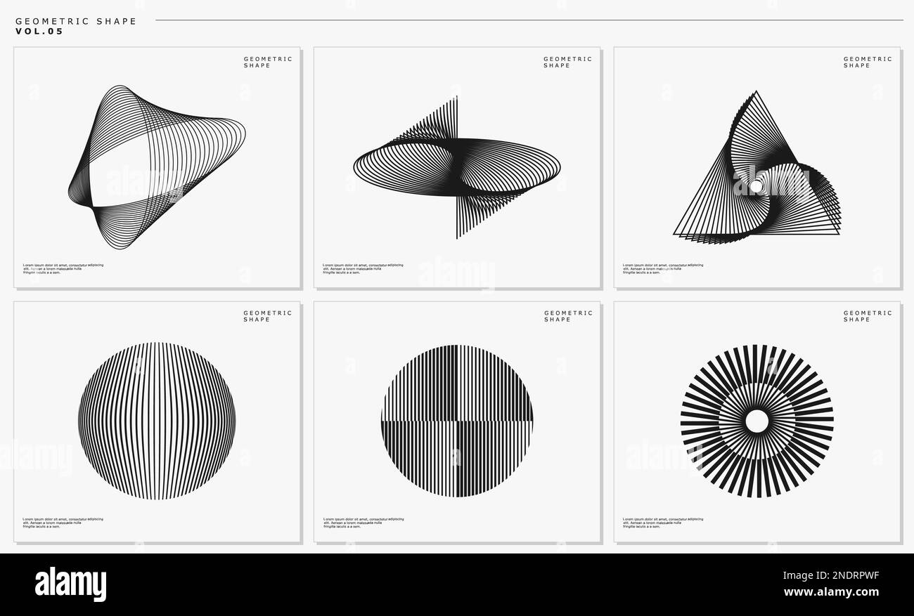 Modern abstract line contour logo design template set. Technology ...