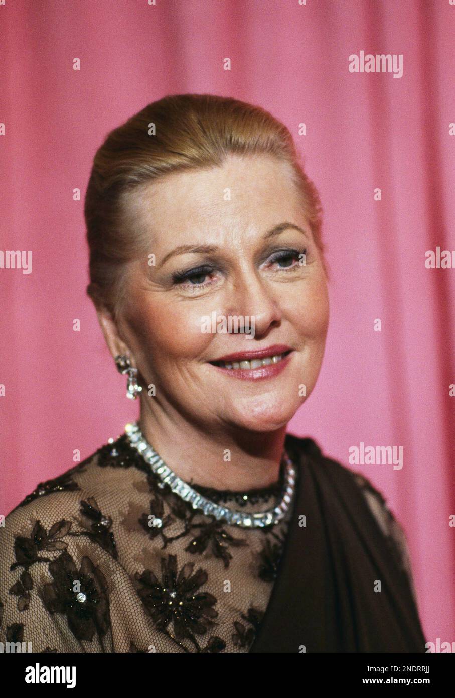 Actress Joan Fontaine at the 50th Annual Academy Awards in Los Angeles ...