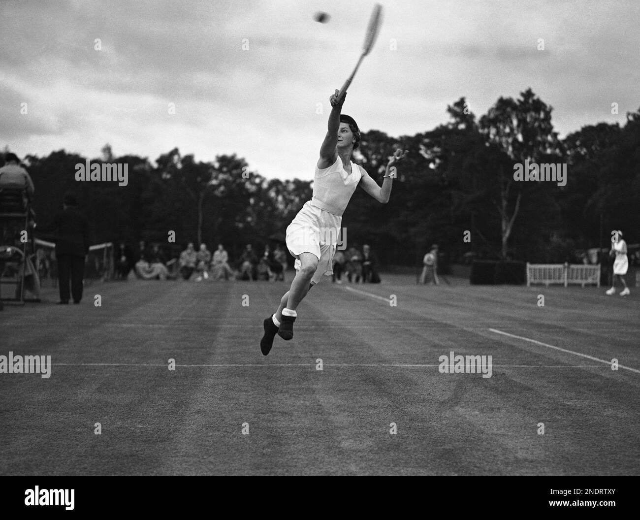 British tennis player Ruth Mary Hardwick playing a match against Helen ...