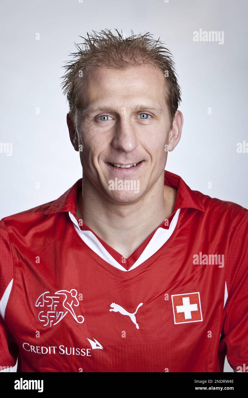 Stephane Grichting of the Swiss national soccer team poses for ...