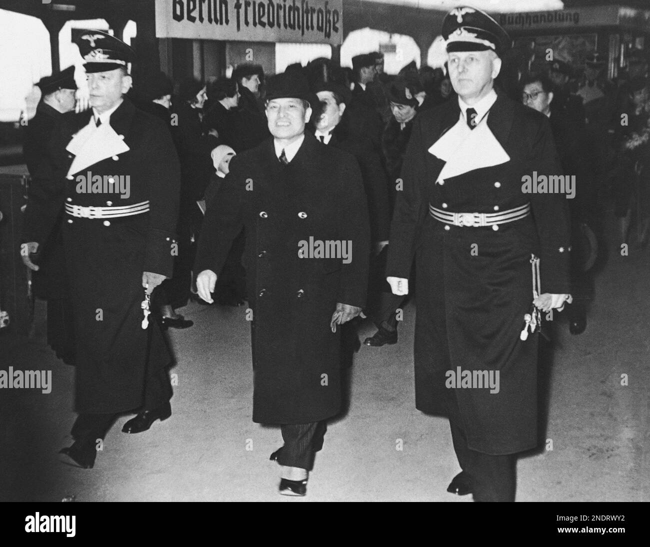 General Hiroshi Oshima, centre, newly appointed Japanese ambassador to ...