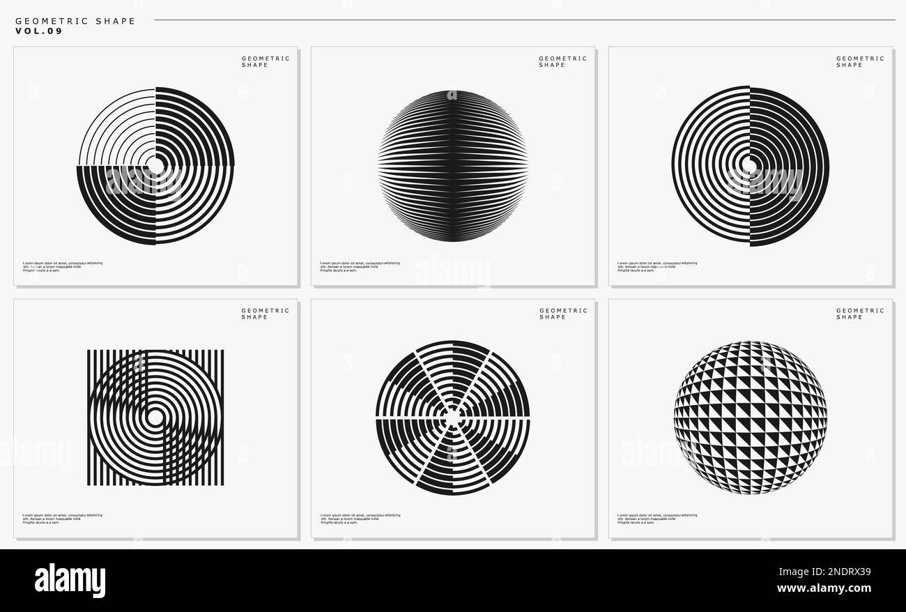 Modern line abstract circle logo design template set. Technology sphere ...