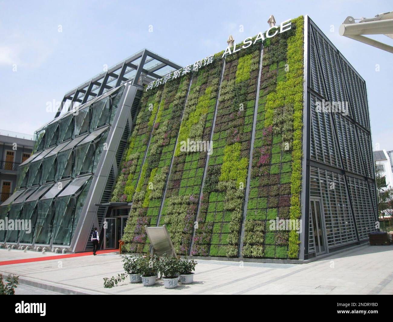 This May 2010 photo shows a wall that is literally a vertical garden ...