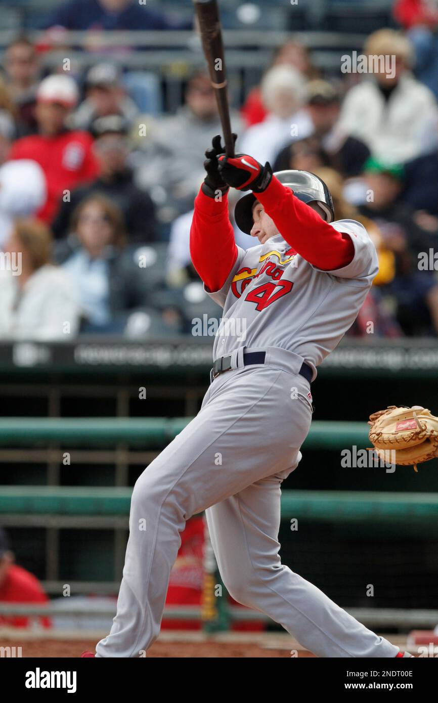 St. Louis Cardinals' Ryan Ludwick (47) singles to left field in the ...